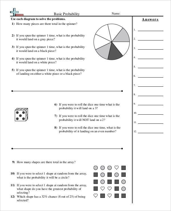 Probability Common Core Worksheets Common Core Worksheets