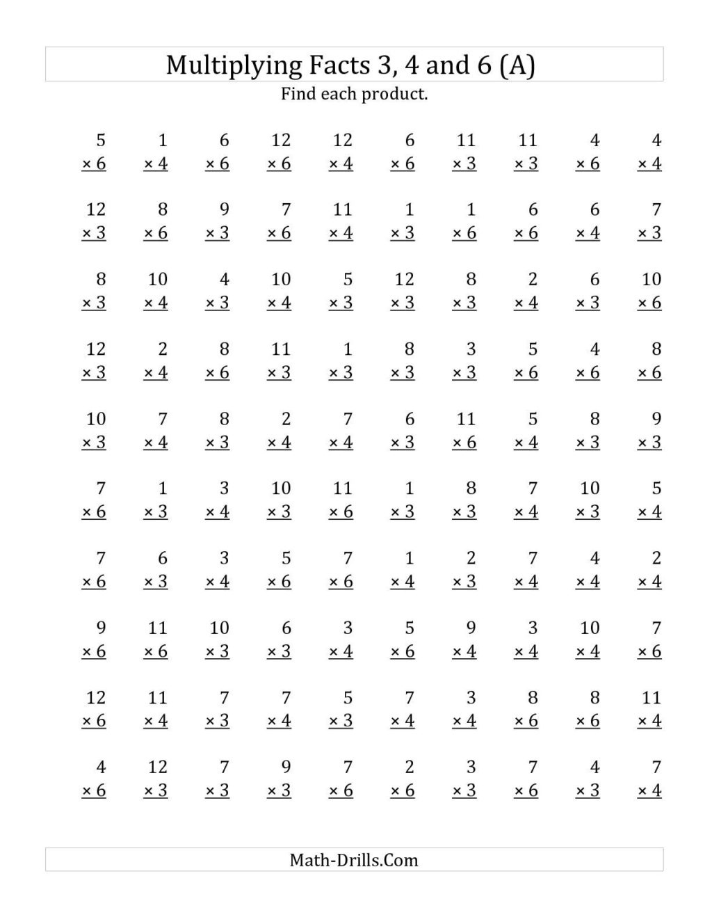 Math Facts 3rd Grade Worksheet Common Core Worksheets