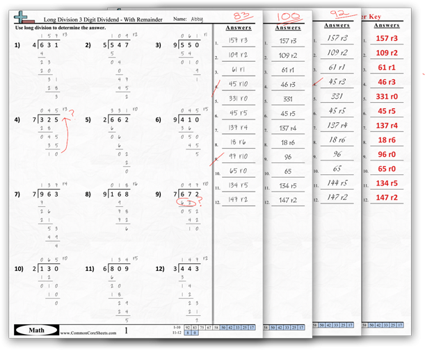 Common Core Sheets Answers Common Core Worksheets