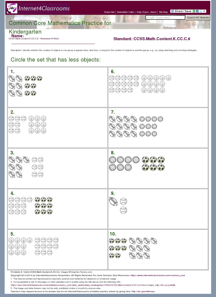 CCSS Math Worksheets | Common Core Worksheets