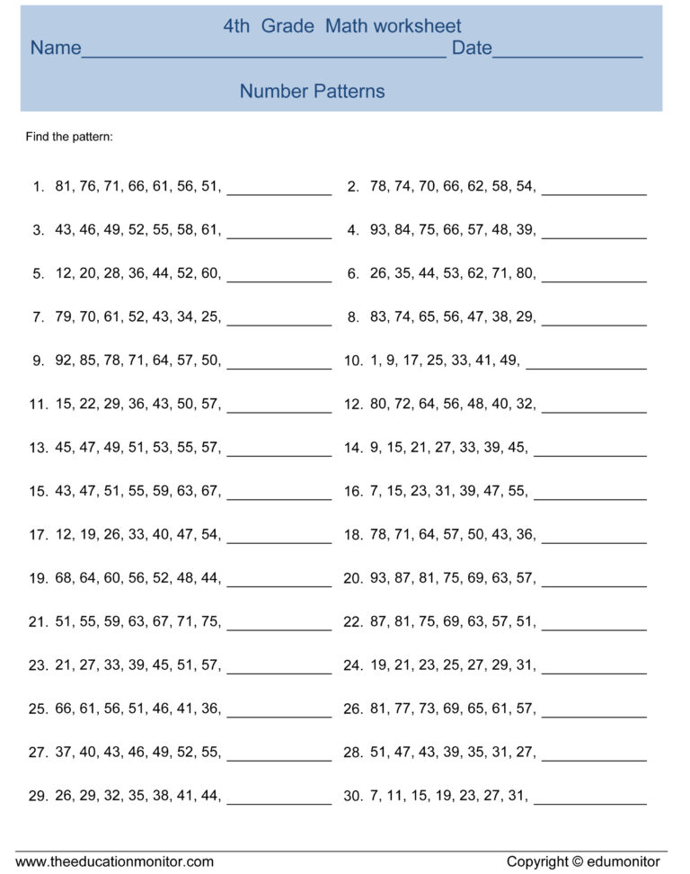 Math Worksheets For 4th Grade Common Core | Common Core Worksheets