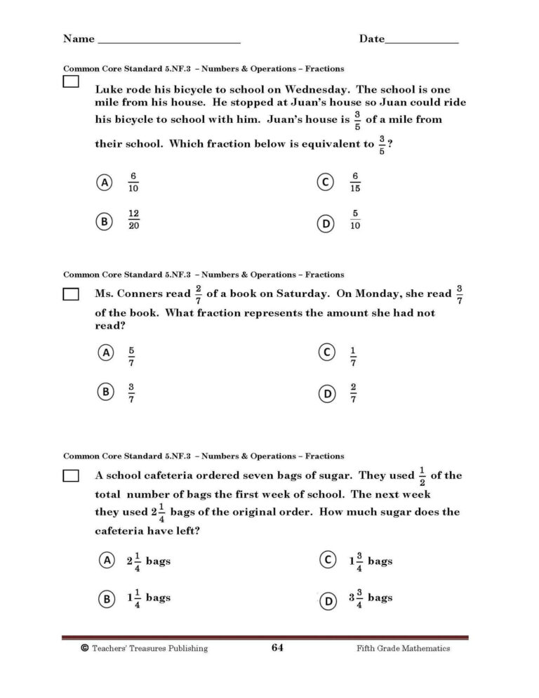 Common Core Math Practice Worksheets | Common Core Worksheets