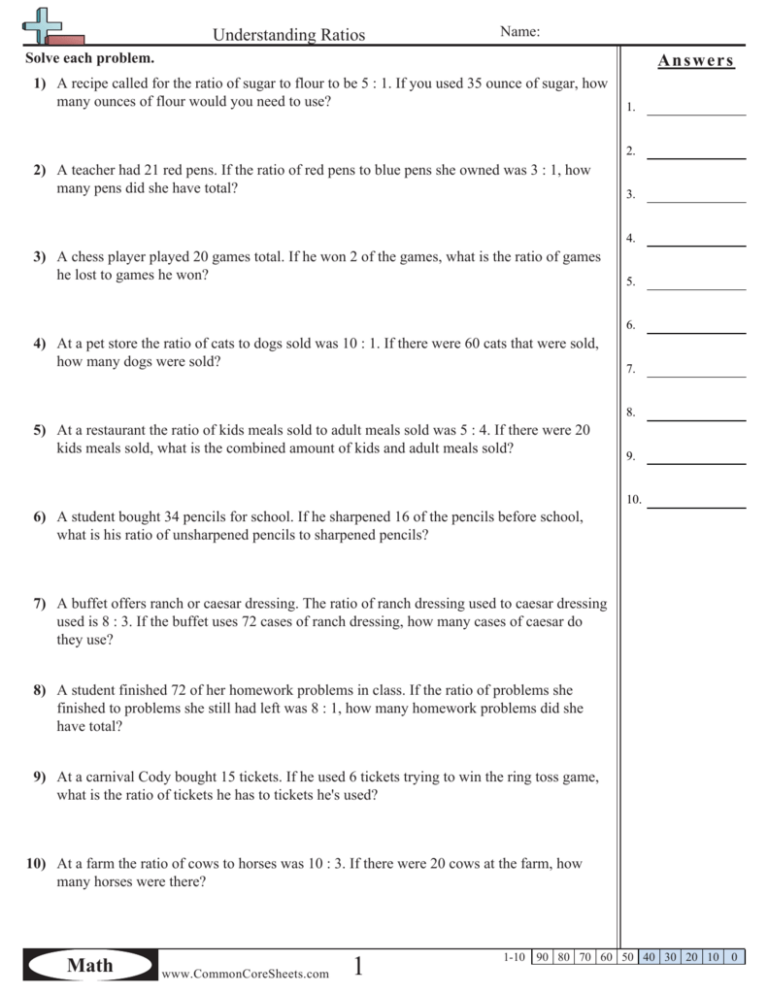 Common Core Ratio Worksheets | Common Core Worksheets