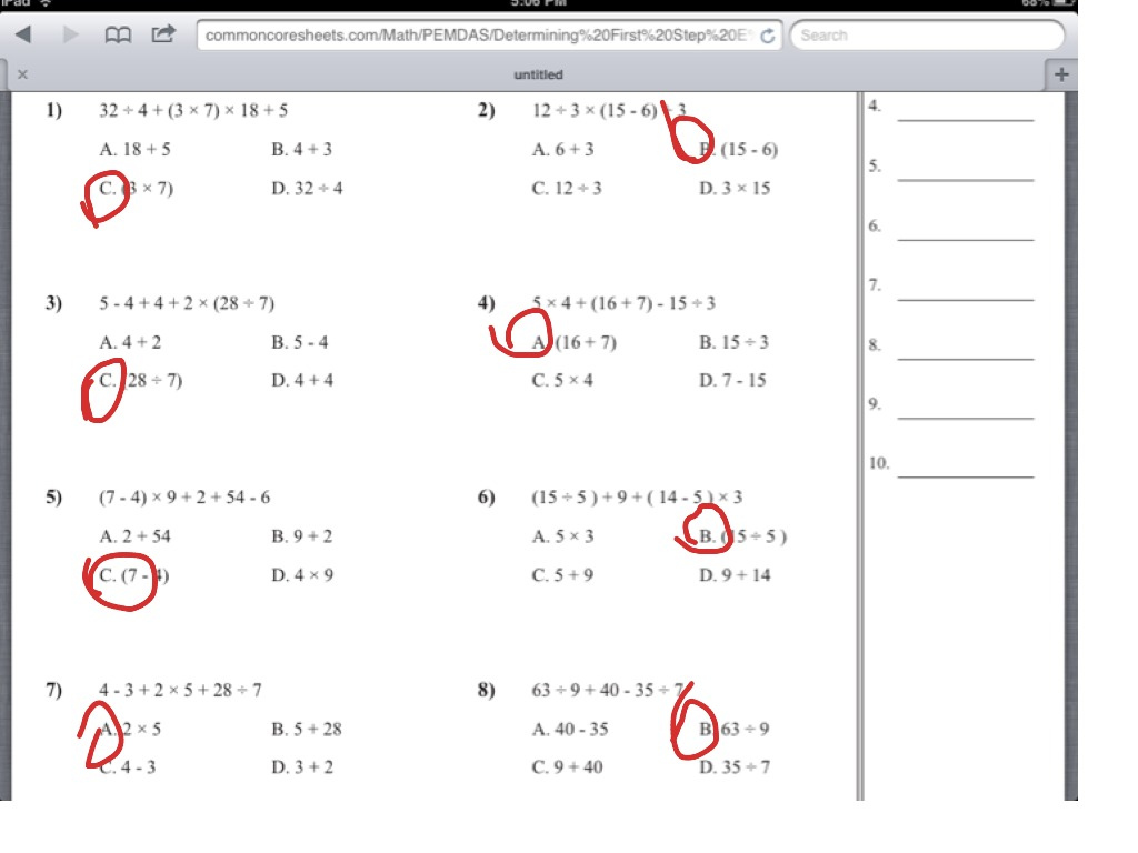 Www Commoncoresheets Com Answers Key 5th Grade Common Core Worksheets